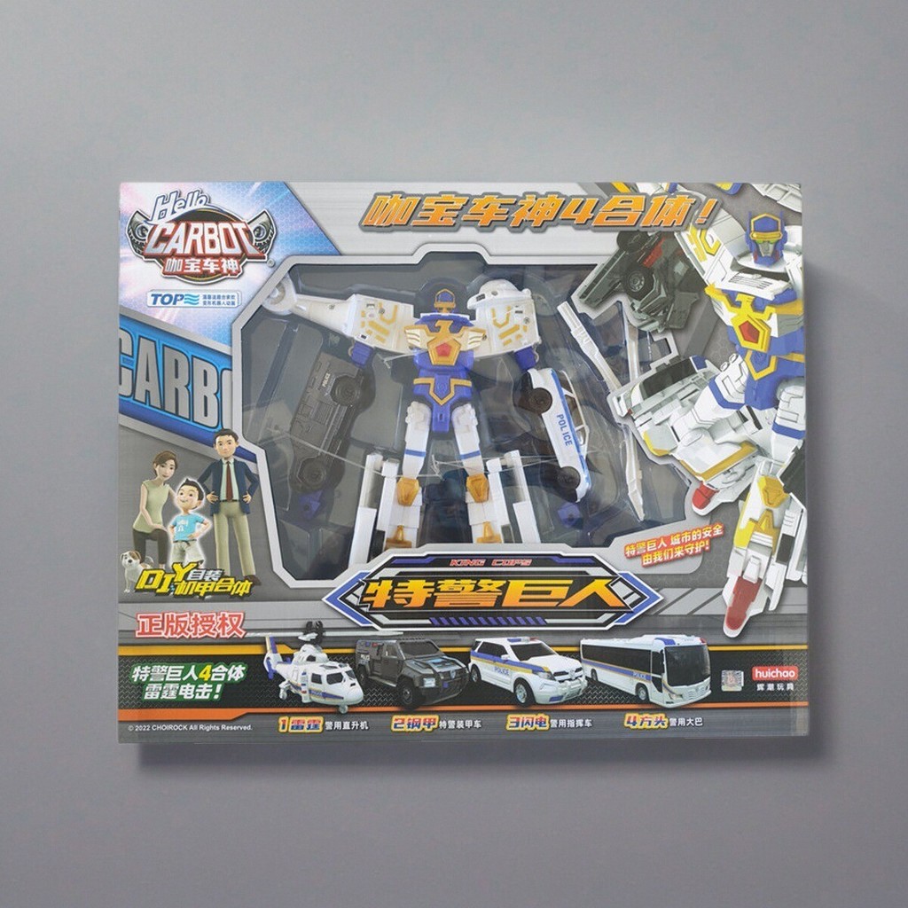 ※รถของเล่นแปลงร่าง Kaba Car God รถตำรวจพิเศษยักษ์ 4-in-1 ของเล่นหุ่น ...