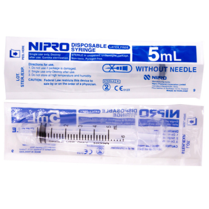 ไซริงค์ NIPRO Syringe กระบอกฉีดยา แบบไม่ติดเข็ม ไซริงค์พลาสติก ขนาด 5ml. | Shopee Thailand