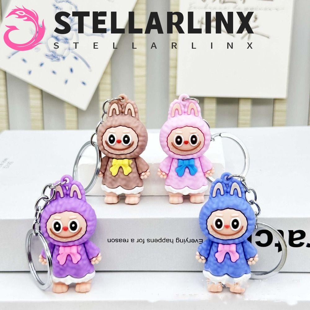 Stellarlinx Labubu พวงกุญแจ, จิต PVC Cross Dressing Labubu จี้,โรงเรียนการ์ตูนกระโปรงตุ๊กตากัน ...