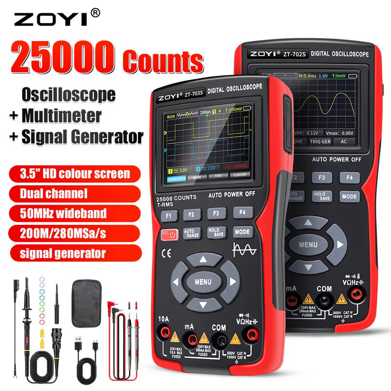 Digital Oscilloscope Multimeter Dual-channel Real-time sampling Signal ...