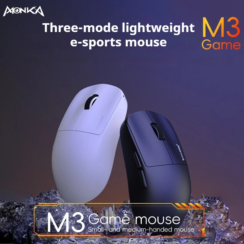 Monka M3 เมาส์สําหรับเล่นเกม Thri โหมด Paw3395 น้ําหนักเบาประสิทธิภาพ ...