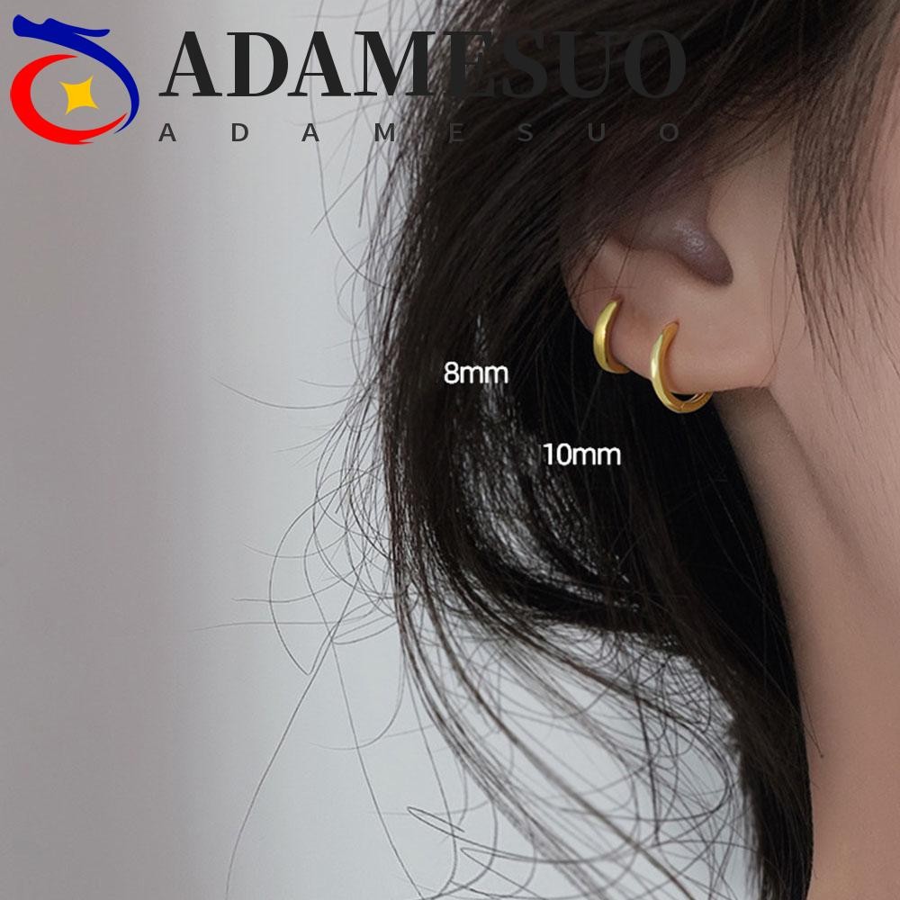 Adamesuo Hoop ต่างหูอุปกรณ์เสริมของขวัญ 6 มม./8 มม./10 มม./12 มม.Huggy Simple เกาหลีหูหัวเข็มขัด ...