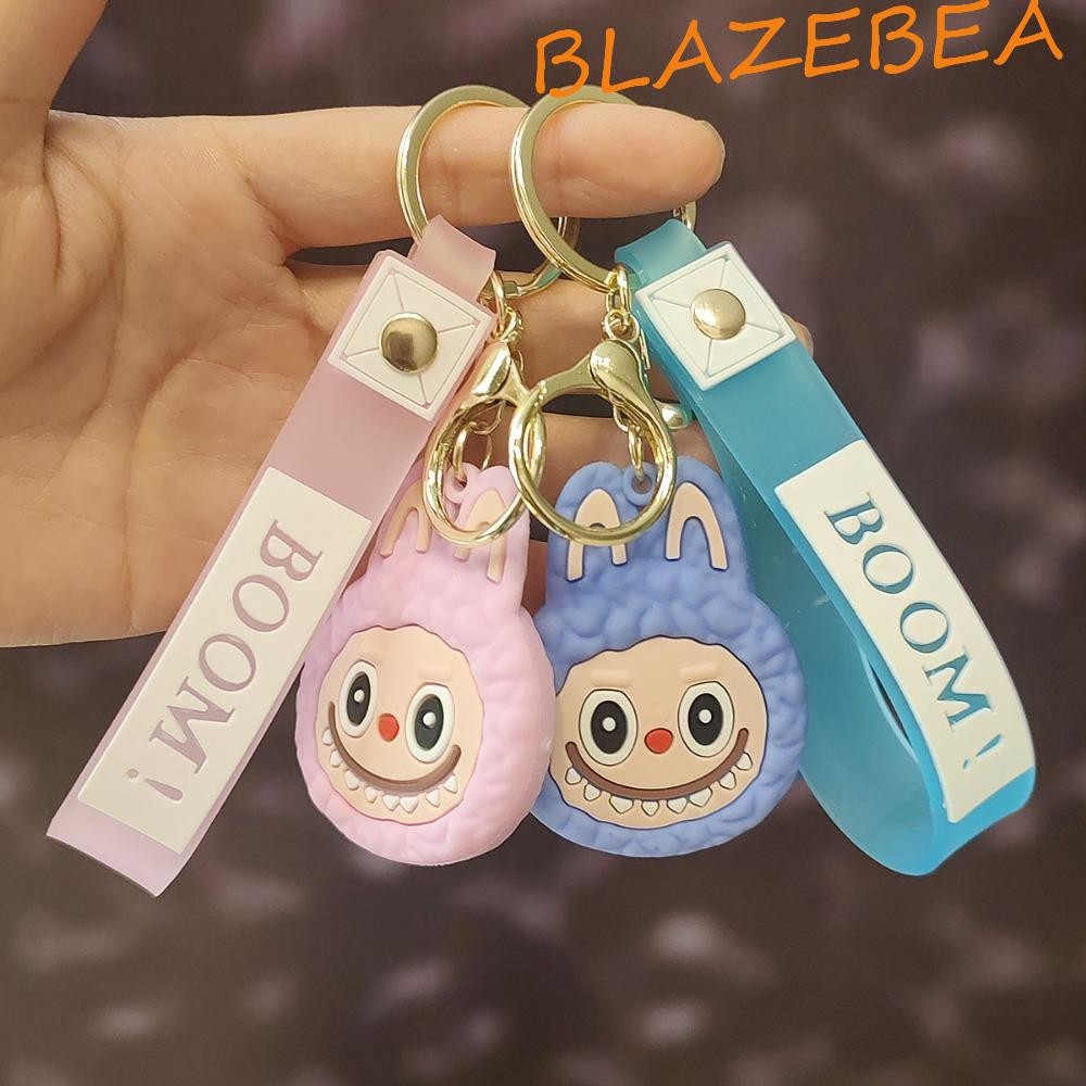 BLAZEBEA Labubu พวงกุญแจตุ๊กตา,แกะ Anti-lost Labubu PVC จี้,พวงกุญแจรถ Charms กระจกตลก Labubu ...