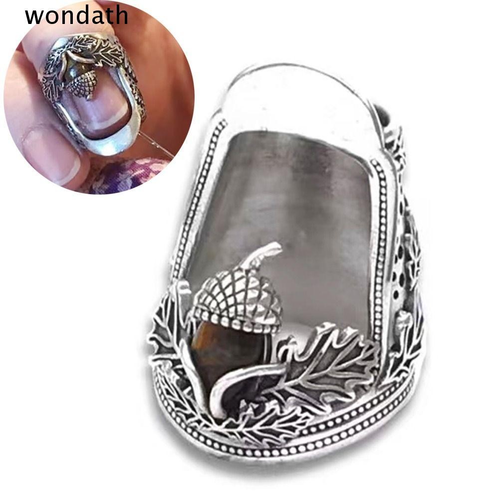 WONDA เปิดเล็บ Acorn Thimble, โลหะทนทาน Retro เย็บ Thimble, Retro DIY ...