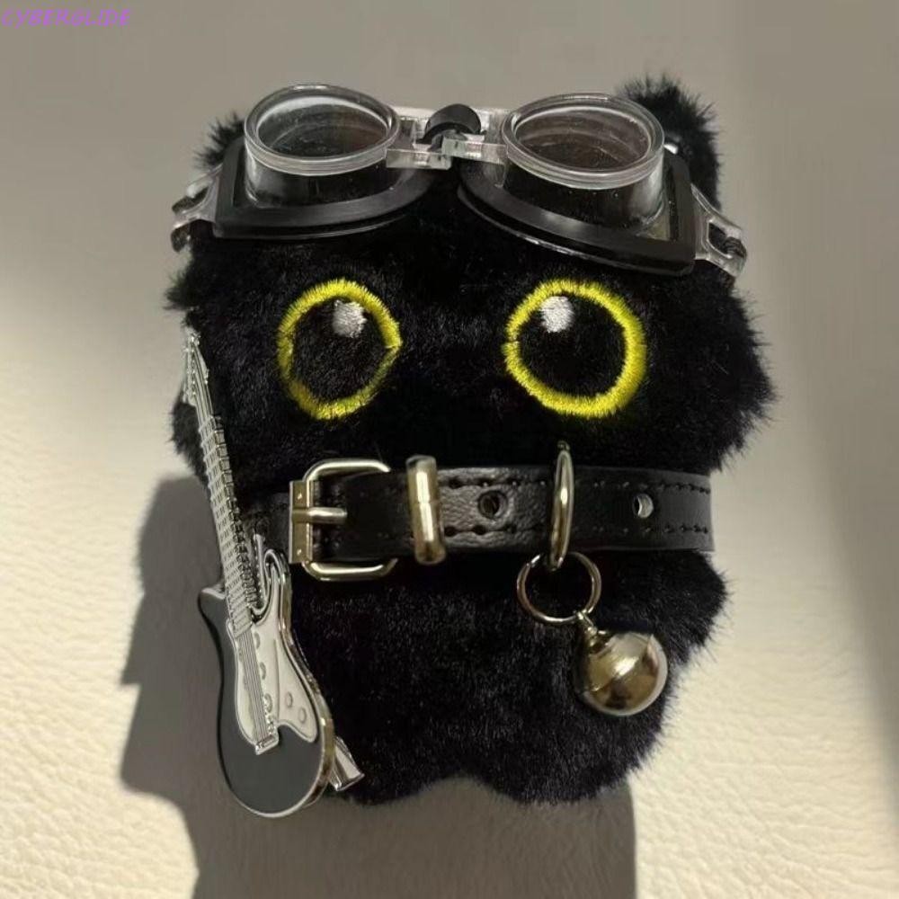 CYBERGLIDE Black Cat Plushies, Punk Rock ตุ๊กตาตุ๊กตาแมวตุ๊กตาพวงกุญแจ ...