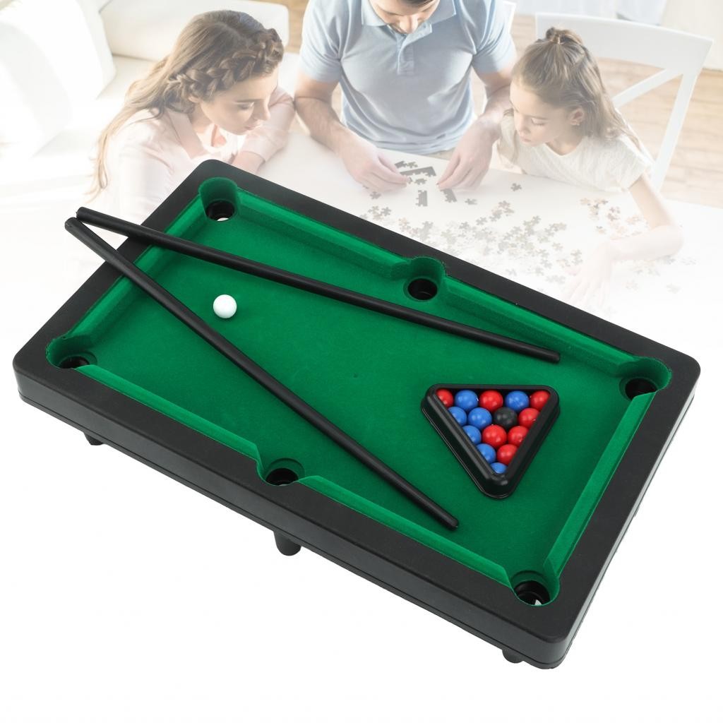Mini Pool Table Compact Miniature เกมบิลเลียดที่ตั้งไว้สำหรับ Kids Home ...