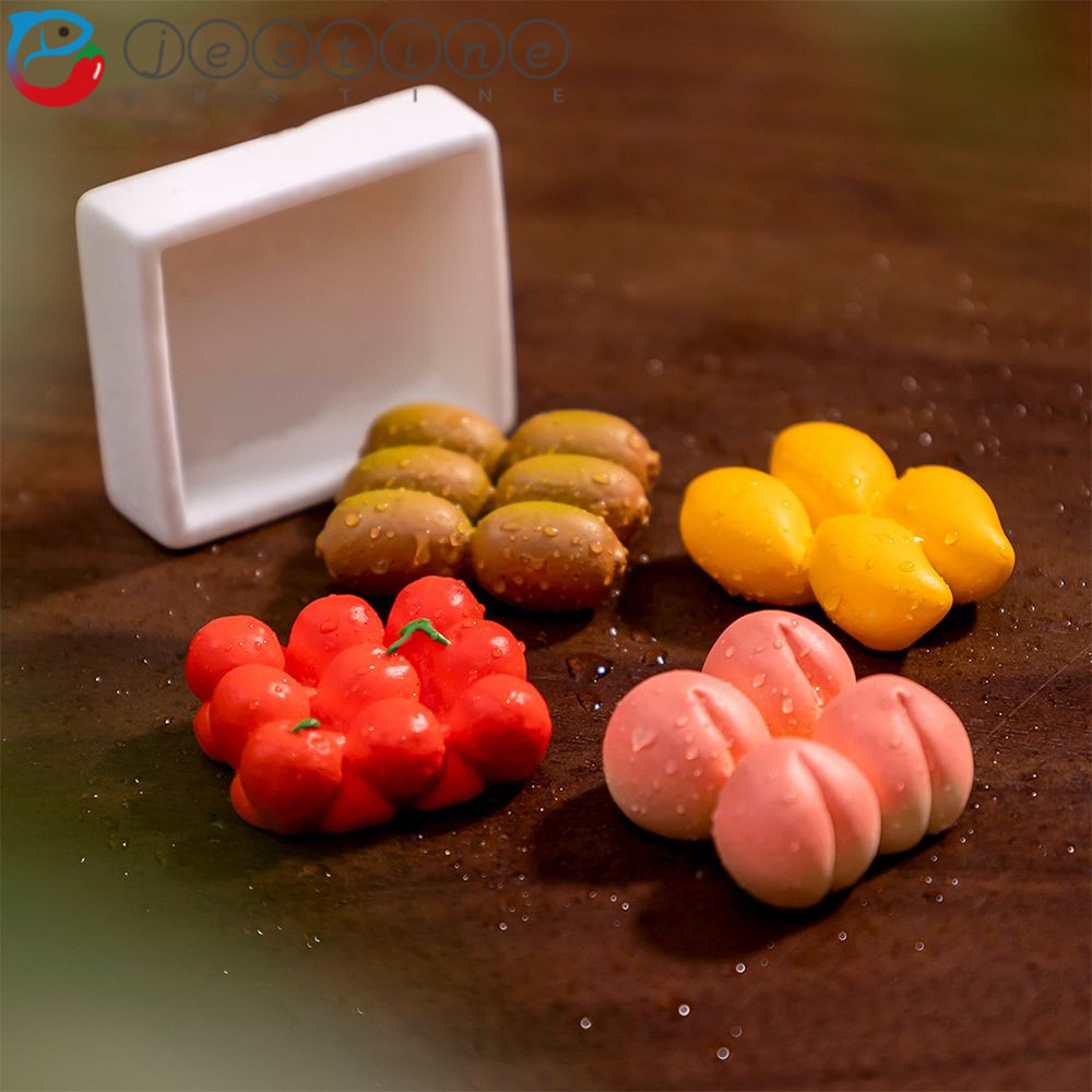 Jestine Fruit Figurines Miniatures, 3D น่ารักจําลองผลไม้,อุปกรณ์ประกอบ ...