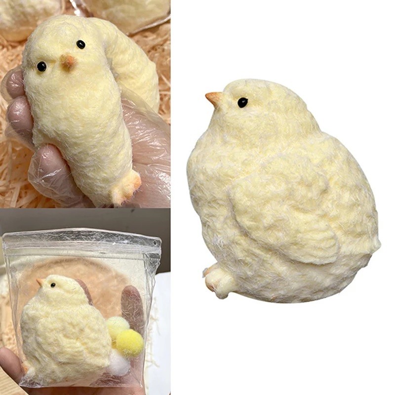 Handmade TPR Squishy ไก่น่ารักบีบ Squishy Chicks Soft Squishy Fidget ...