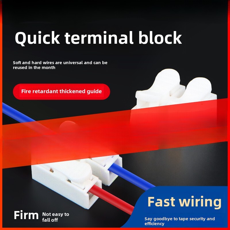 Ch-2 ขั้วต่อเทอร์มินัล Quick Connector สองตําแหน่ง Push Type Wire Clip ...