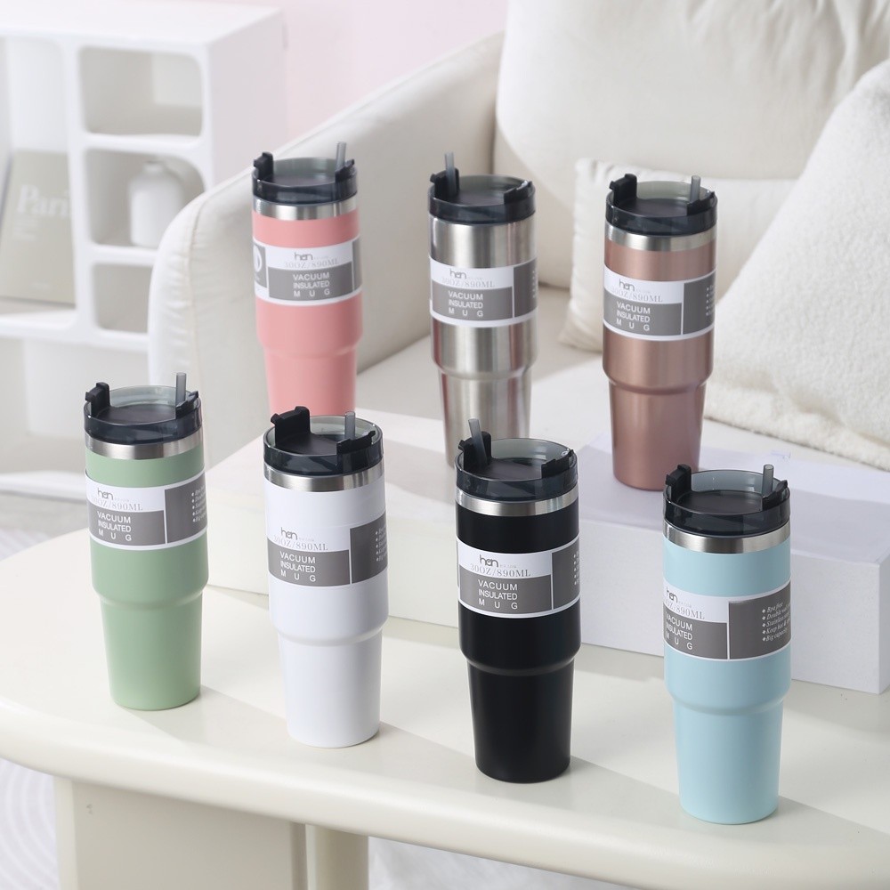 HAN แก้วเก็บความเย็น 30oz 890ml สแตนเลสแท้ รับประกันไอน้ำไม่เกาะแก้ว ขนาด 30ออนซ์ พร้อมส่งจากไทย ...