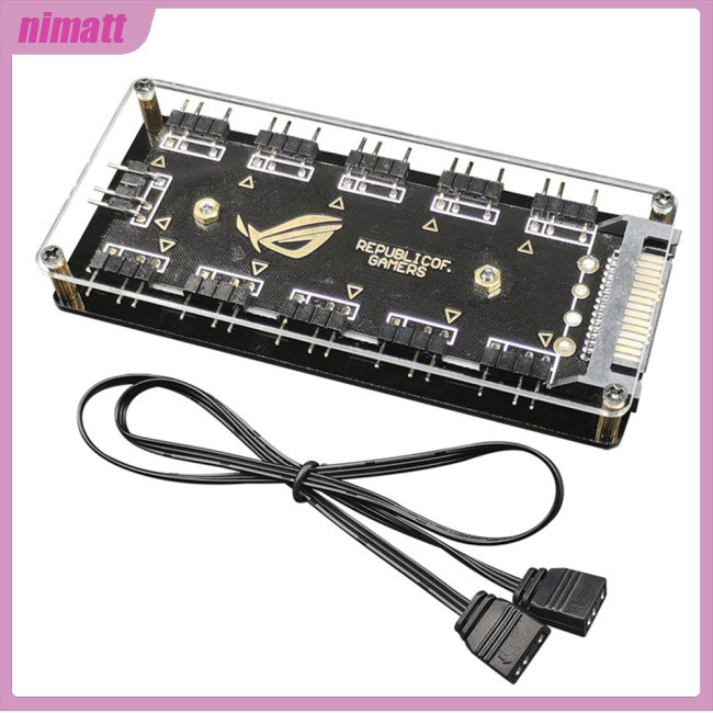 Ni Connector 1 ถึง 10 พอร์ต ARGB Splitter Hub 5V 3Pin ARGB พัดลม Hub ...