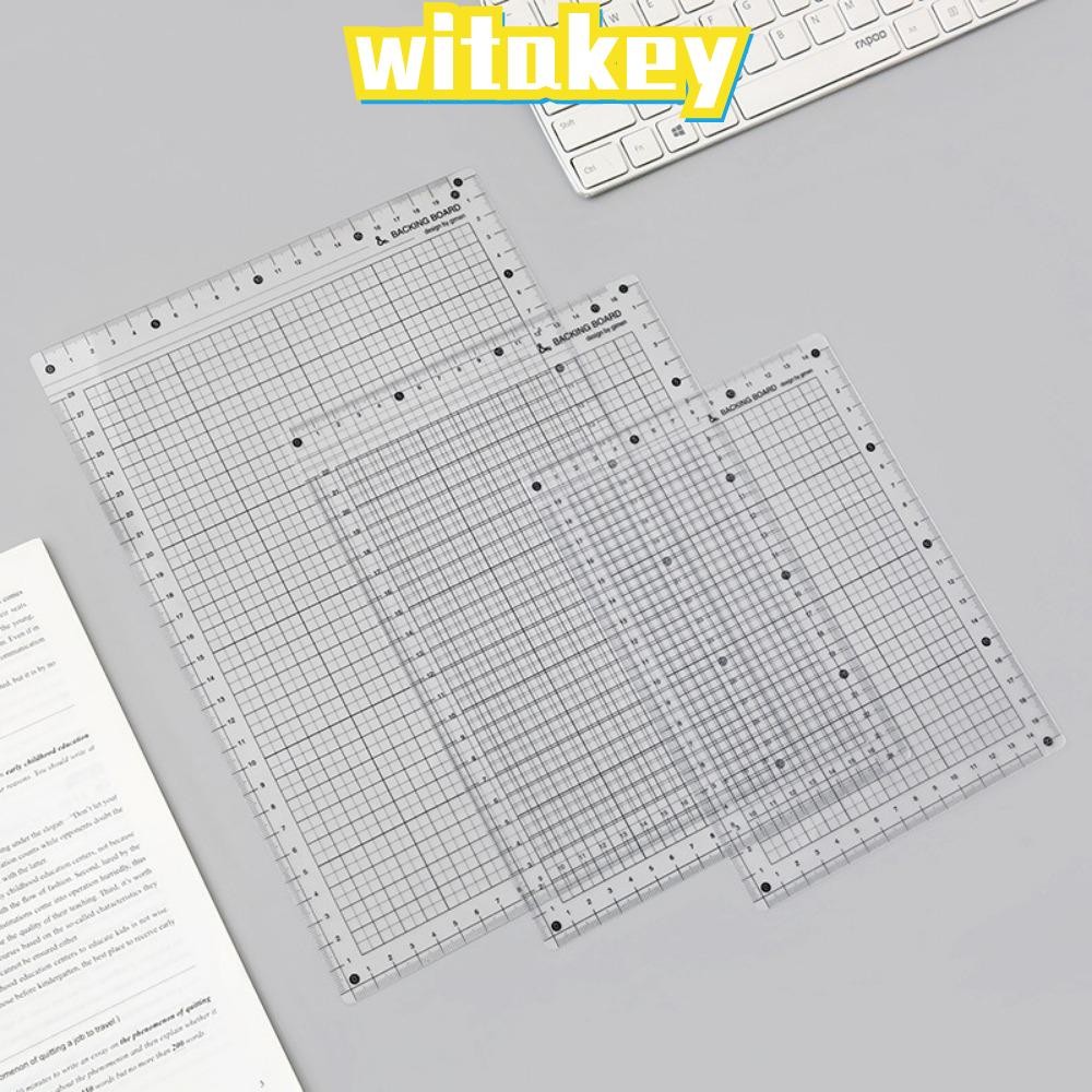 แผ่นการเรียนรู้ WITAKEY, ไม้บรรทัดขนาดตารางกันลื่นโปร่งใส, เครื่องเขียนทดสอบกระดานเขียน A4/B5/A5 ...