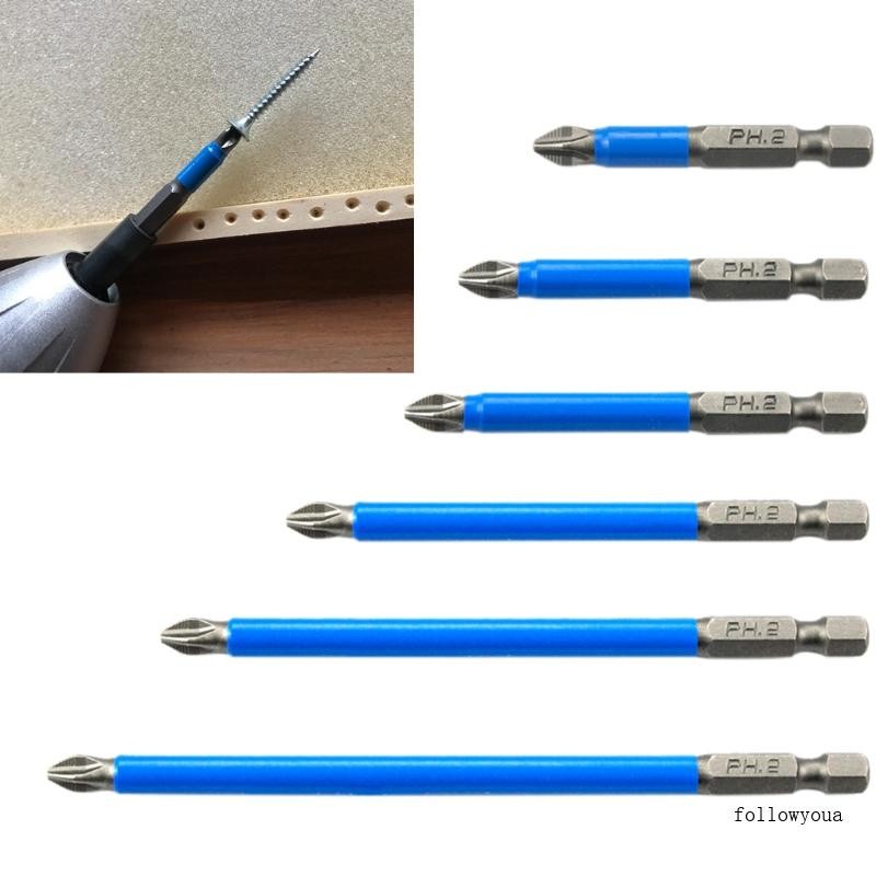 Fol ไขควงชุด Bit Anti-Slip เจาะชุดแม่เหล็ก 6 ชิ้นแม่เหล็ก PH2 Bits ชุด ...