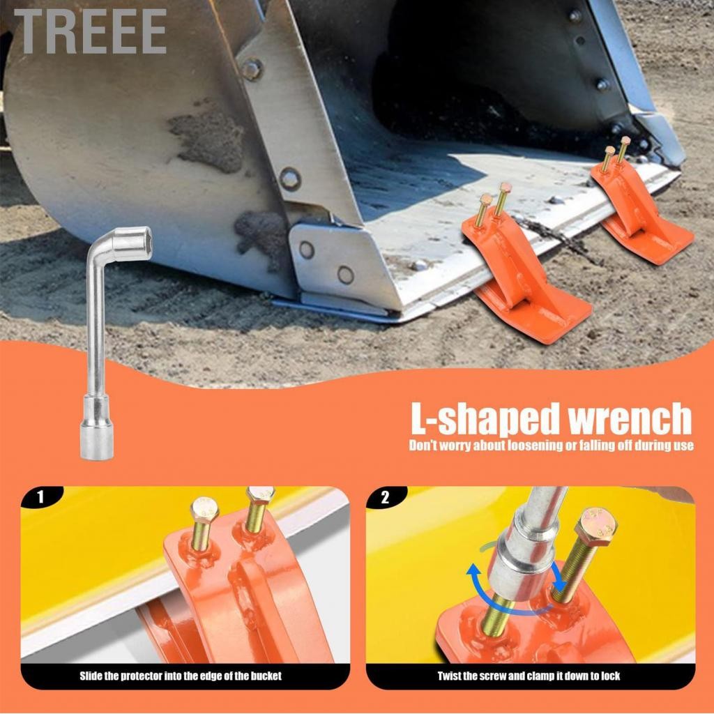 Treee รถแทรคเตอร์ Bucket Protector Ski Guard Steel Nuts Lock Double ...