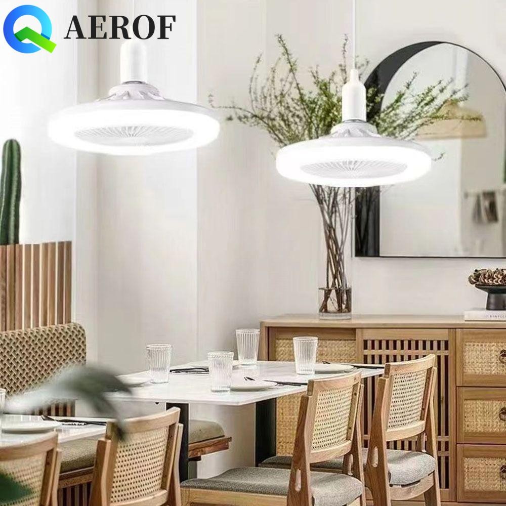 Aerof E27 พัดลมโคมไฟ, การหมุน 360 องศาหรี่แสงได้ E27 พัดลม, โมเดิร์น ABS E27 เกลียวผู้ถือโคมไฟ ...