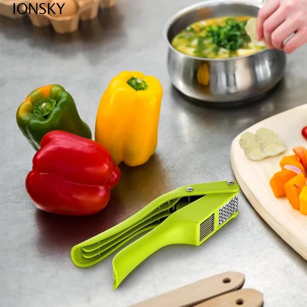 IONSKY ที่กดกระเทียม, ที่บดกระเทียมพลาสติก 2 in 1, ที่กดด้ามจับ ...