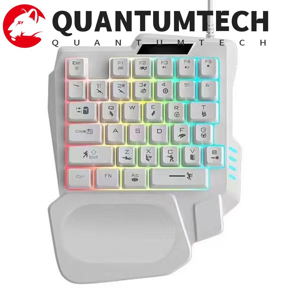 QUANTUMTECH คีย์บอร์ดมือเดียว, USB Luminous One Handedly คีย์บอร์ด, มัลติฟังก์ชั่น Ultra-slim 3 ...