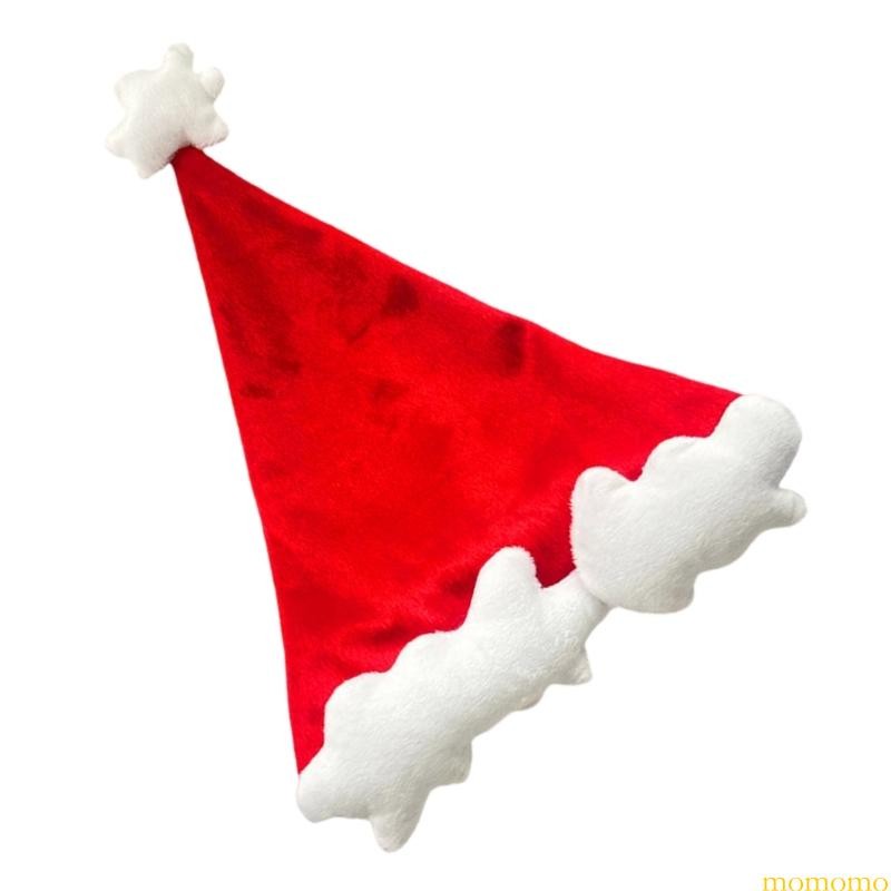 Momo Warm Christmas Santa หมวก Thicken Plush หมวกสีขาว Cloud Furry Brim ...