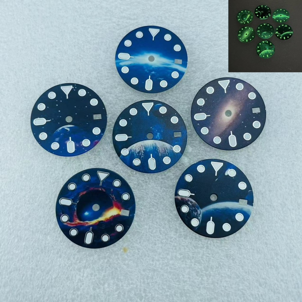 Nh35 Dial เส้นผ่านศูนย์กลาง 28.5 มม.Starry Sky Moon Surface นาฬิกา NH34 ...