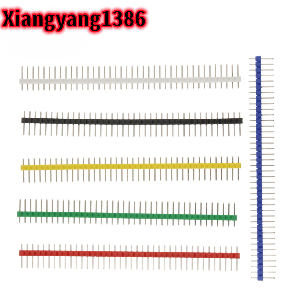 10pcs 1X40 Pin สีแดงสีฟ้าคู่แถวชาย 2.54 มม.PITCH Pin Header connector ...