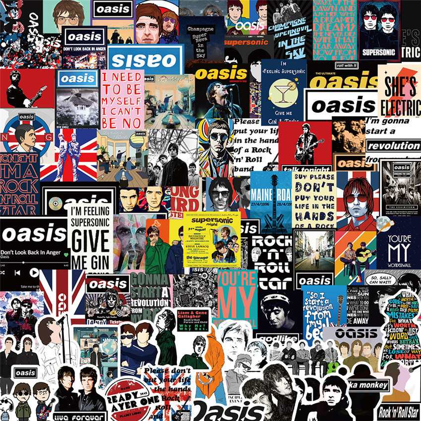 100/50pcs British Rock Band Oasis Graffiti สติกเกอร์สําหรับกระเป๋า ...