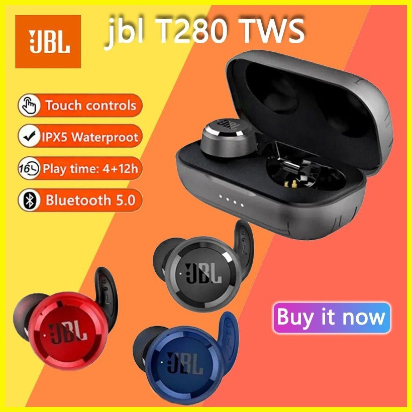 Jbl T280 TWS หูฟังไร้สายบลูทูธหูฟังกีฬา T280TWS Deep Bass หูฟัง Waterpro Burstod | Shopee Thailand