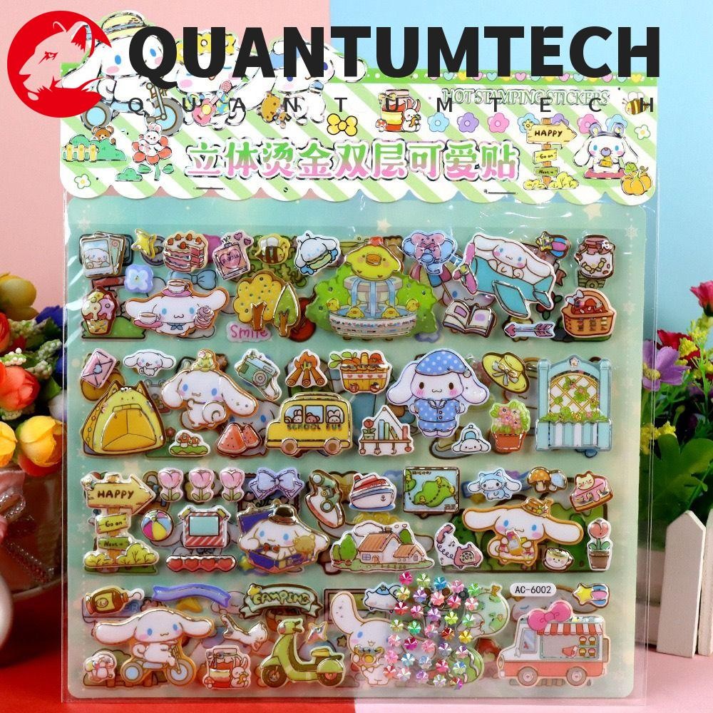QUANTUMTECH 2 แผ่น/ถุงสติกเกอร์ฟองสองชั้น, Kuromi/Melody Cinnamoroll สติกเกอร์ฟองสเตอริโอ, สอง ...