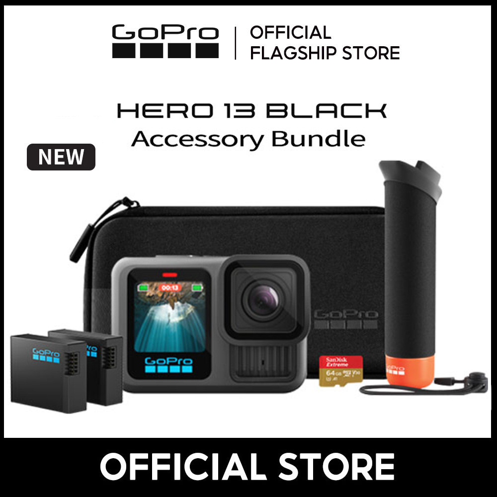 [ประกันภัย 1 ปี] GoPro HERO13 Black+Accessories Bundle Action Camera,5.3K + ภาพ27MP 4K/120,6.0 ...