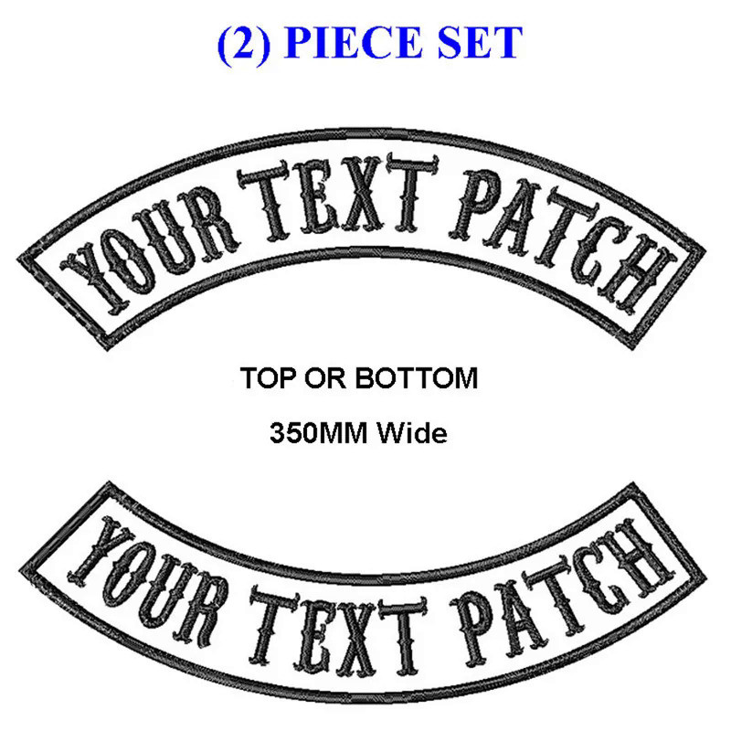 Customize embroidery mc rocker patch 350mm wide top and bottom ...