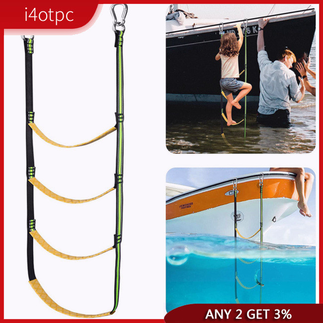 I4otpc เรือเชือกบันไดตะขอแบบพกพาพับ Soft Boarding บันไดสําหรับ ...