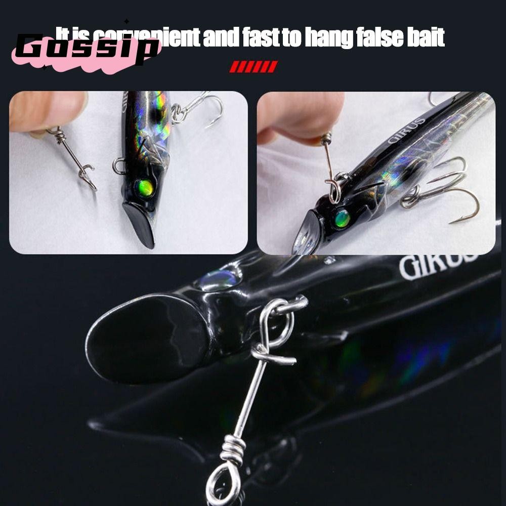 GOSSIP 50 ชิ้น Fishing Connector สแตนเลสแบบพกพา Fastach Rolling Swive ...