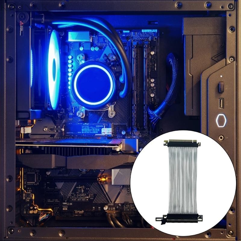 KIKIN ความเร็ว PCIE5 0 X16 Risers สาย GPU สายต่อ GEN 5 64GB สองทิศทาง ...