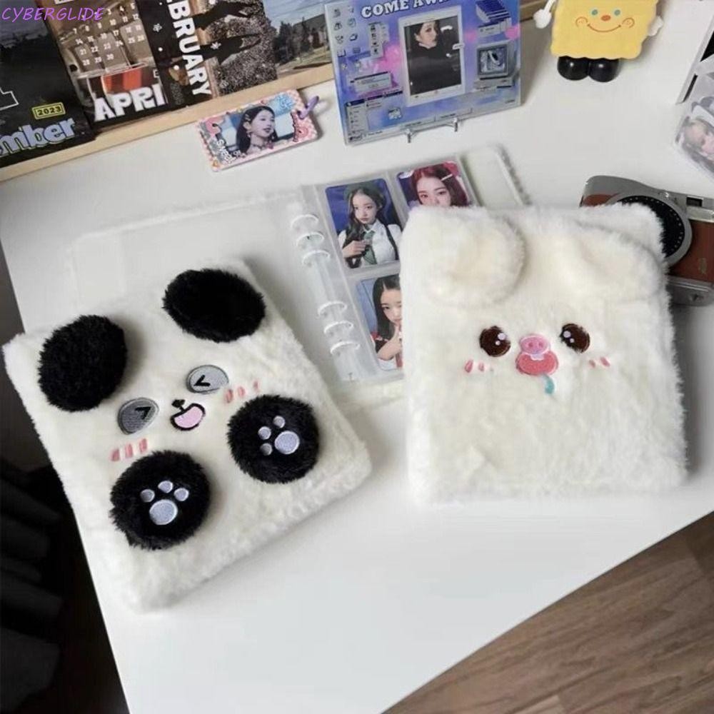 CYBERGLIDE Plush Binder Photocard Holder, Fluffy Bear Plush Puppy ...