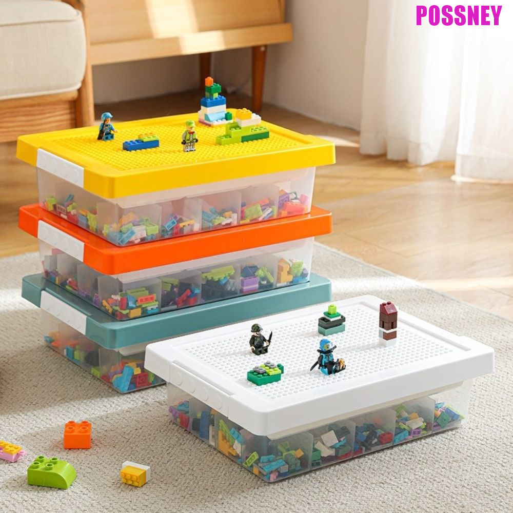 POSSNEY Building Blocks กล่องเก็บ, Stackable Clear ของเล่นเด็ก ...