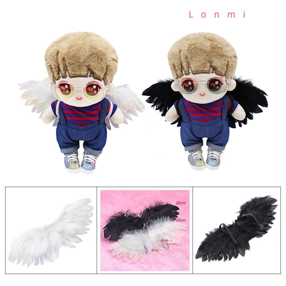 Lonmi Plush Labubu Doll Wing, Plush DIY Labubu Angel Wing, White Black ...