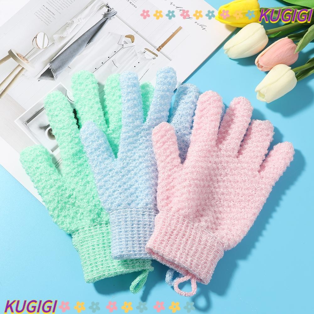Kugigi ถุงมือลอกสองด้าน Exfoliator Shower Spa ห้านิ้วขัดนุ่ม Mitt Rub ...