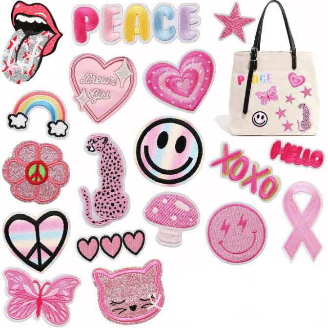 Pink Cheetah Rainbow Smiley Patch Sticker สติ๊กเกอร์ผ้าปักผีเสื้อ | Shopee Thailand