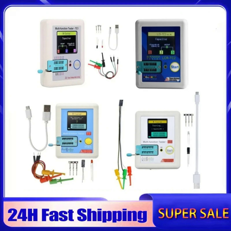 LCR-TC1 TC-T7-H LCR-TC2 TCR-T7 Transistor Tester Multimeter For Diode ...
