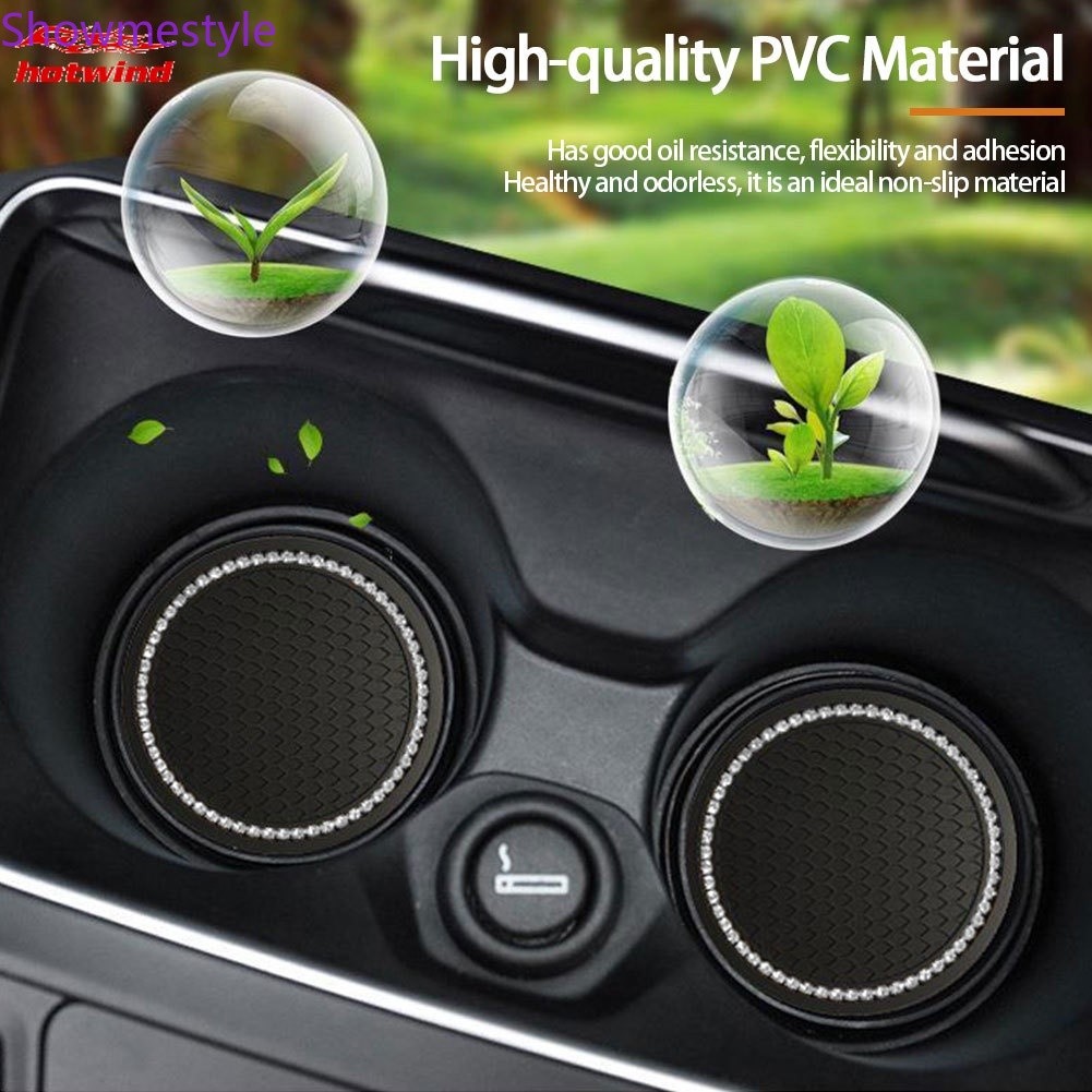 SML รถ Coaster PVC Travel Auto ถ้วยใส่ Coaster Anti Slip คริสตัลอุปกรณ์ ...