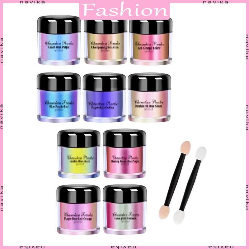 Nav 10 ชิ้น Magical Dragon Powder คริสตัล Glitter Powder สี Shifting ...