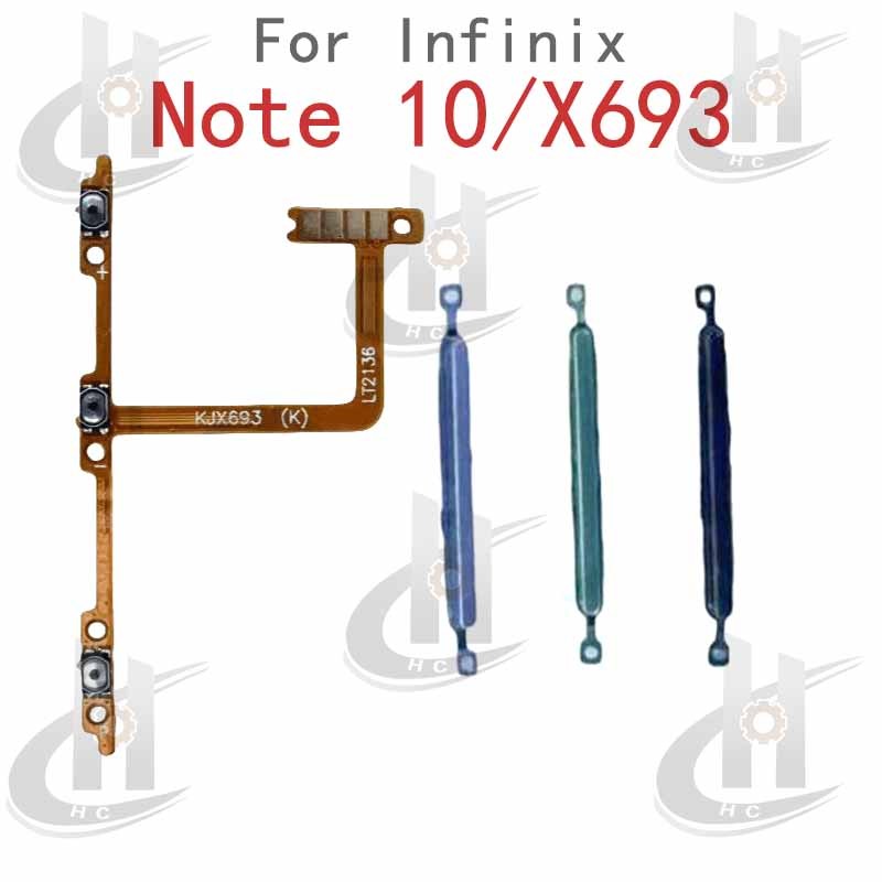 สําหรับ Infinix Note 10 X693 ปุ่มปรับระดับเสียงพลังงานปุ่มด้านข้าง Flex ...
