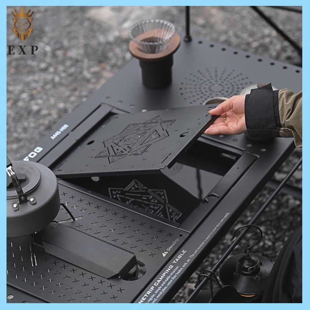 [explosion1.th] Igt Table Tea Tray ที่ถอดออกได้แบบพกพาถาดชาขนาดเล็กสําหรับระบบห้องครัวกลางแจ้ง ...