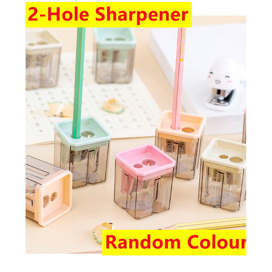 Square 2 หลุม Sharpener Home ดินสอนักเรียนอุปกรณ์สํานักงานสร้างสรรค์ ...
