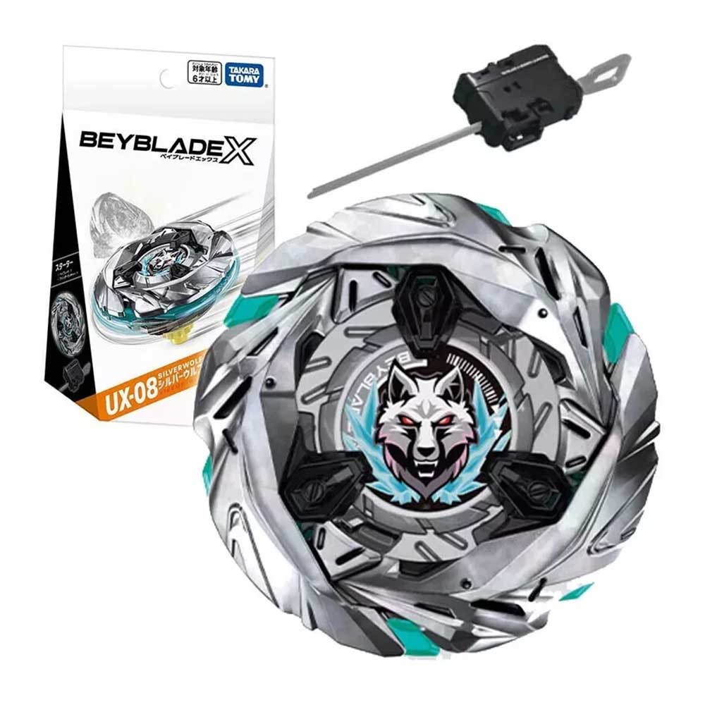 Takara Tomy Beyblade X Beyblade X UX-08 Starter Silver Wolf 3-80FB NEW ...