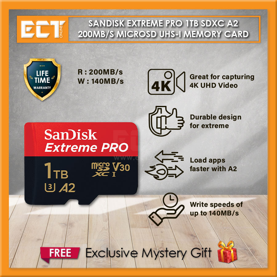 Sandisk Extreme Pro 1TB / 2TB SDXC A2 200MB/s microSD UHS-I การ์ดหน่วยความจํา | Shopee Thailand