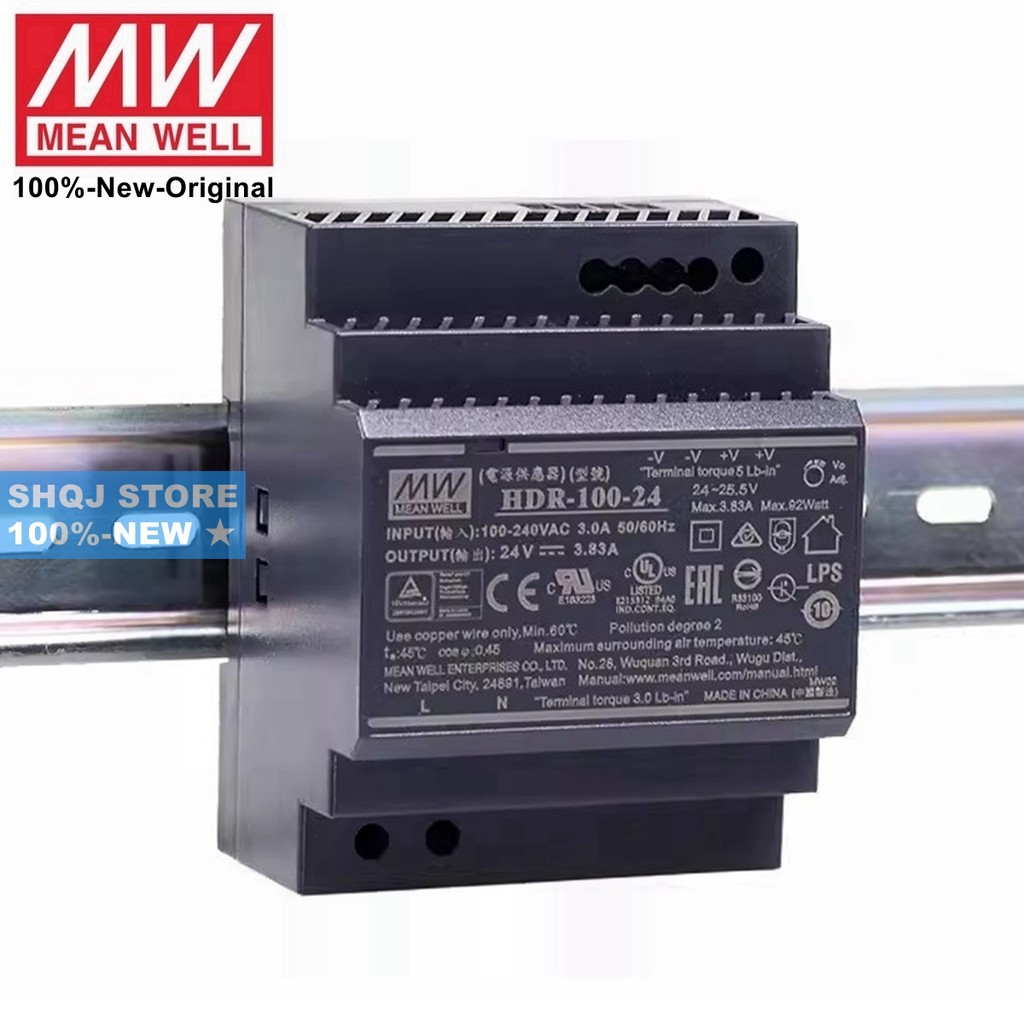 Mean WELL 100%-NEW HDR-100-24 HDR-100-12 HDR-100-15 HDR-100-48 HDR-100 100W 24V Ultra slim Step ...