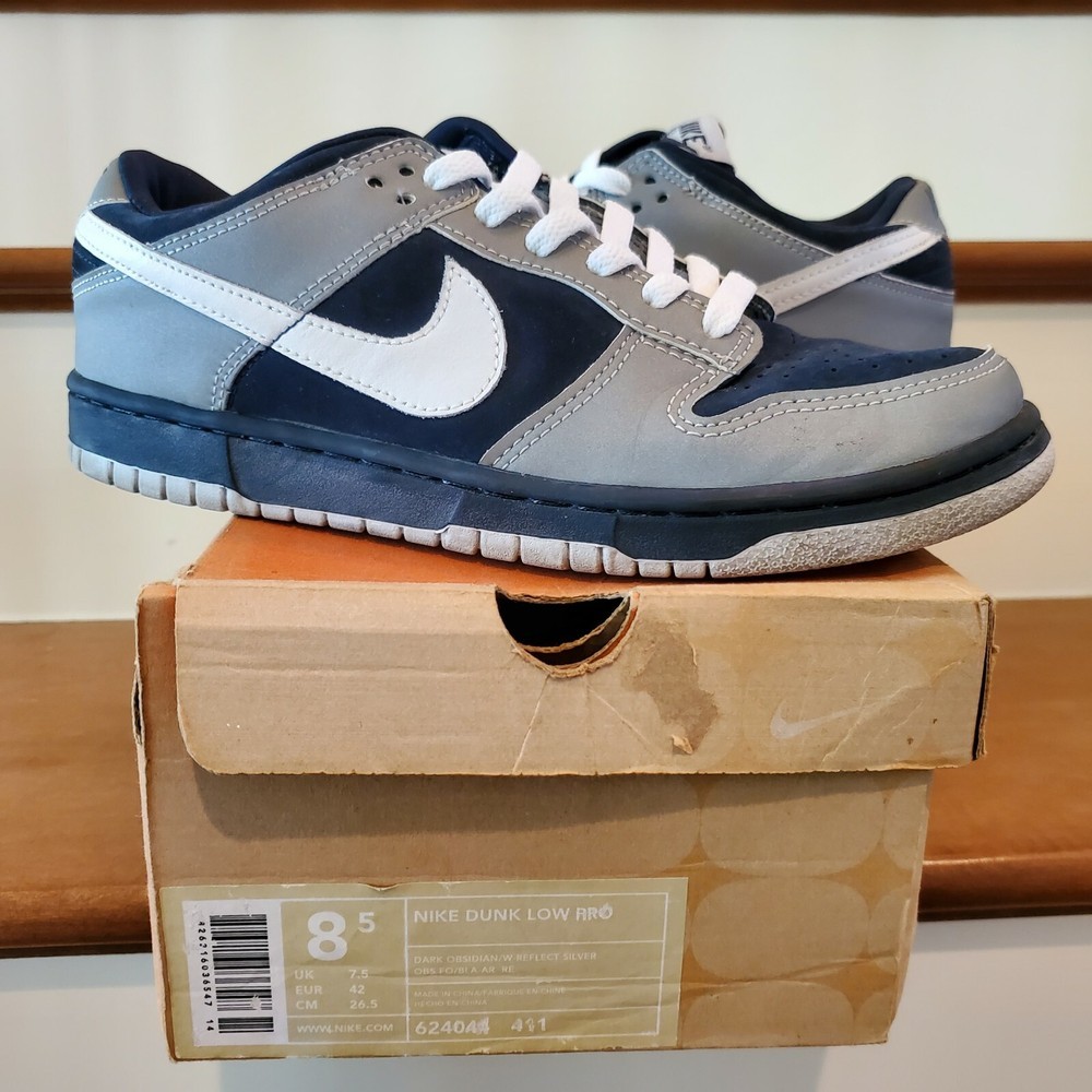 VNDS 2003 Nike Dunk Low Pro 3M สะท้อนแสง Dark Obsidian สะท้อนแสงสีเงิน ...