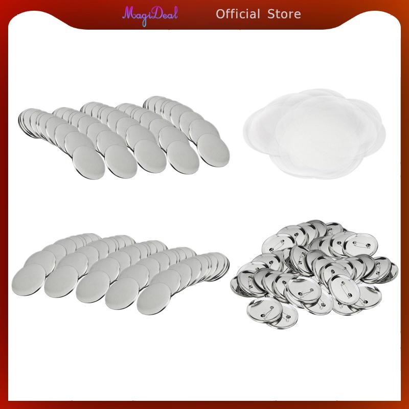 MagiDeal 100 ชิ้นปุ่ม, นิ้ว/ 32 มม.ปุ่มเปล่าป้ายชุดอะไหล่,Tinplate ...