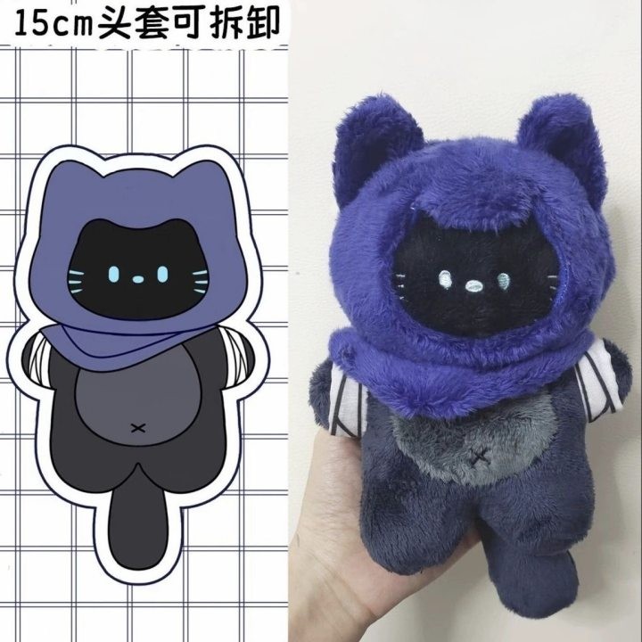 ใหม่ ใหม่ Valorant Shadow ตุ๊กตา Omen ตุ๊กตาแมวตุ๊กตา 15 ซม. Valorant ...