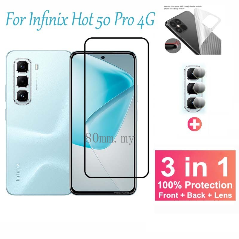 ฟิล์มกระจกนิรภัยสำหรับ Infinix Hot 50 Pro 4G ฟิล์มกันรอยสำหรับ Infinix Hot 50 40 Pro 30 50i 40i ...